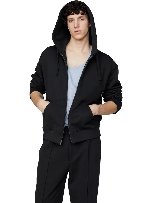 ATM Anthony Thomas Melillo French Terry Zip-up Hoodie - Black