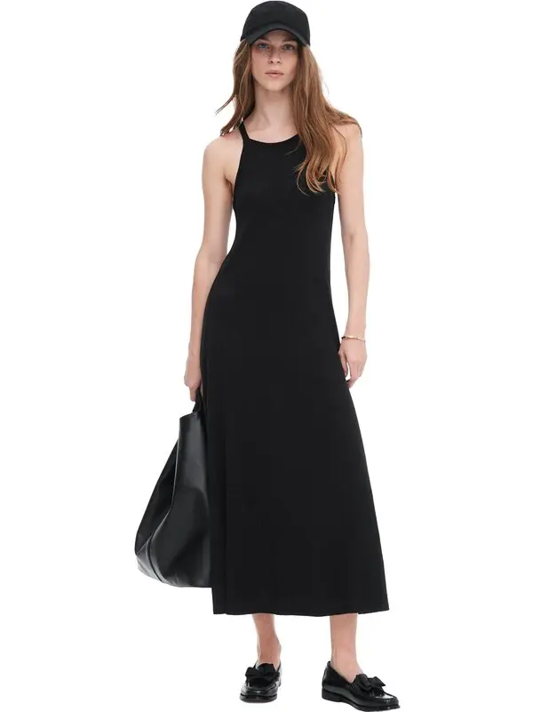 ATM Anthony Thomas Melillo Slub Jersey Tank Maxi Dress - Black