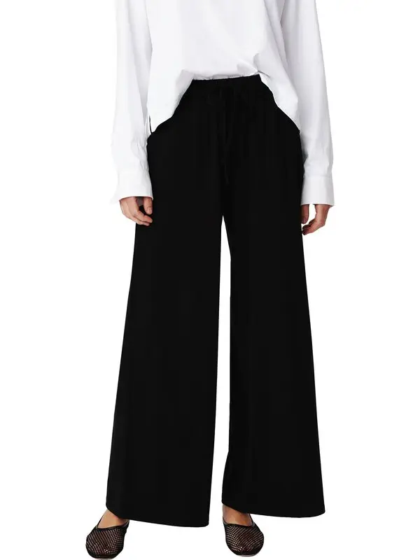 ATM Anthony Thomas Melillo Heavy Modal Wide Leg Pull-on Pant - Black