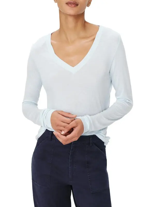 ATM Anthony Thomas Melillo Modal Jersey V-neck Top - Pastel Blue