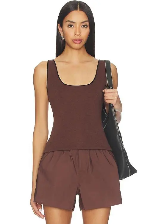 EAVES Cydnee Knit Tank - Brown With Black