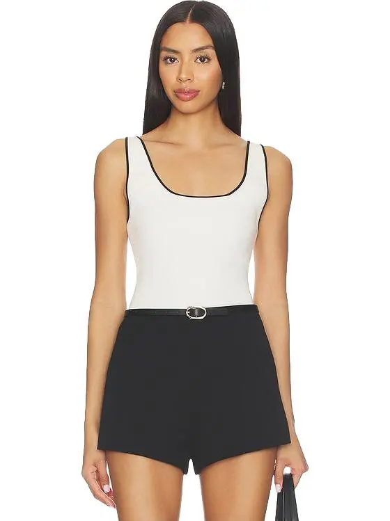EAVES Cydnee Knit Tank - White With Black