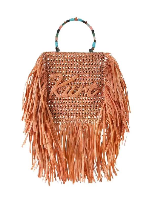 Kurt Geiger Mini Kurt Fringe Tote - Orange