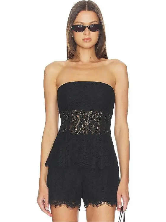 Cami Nyc Bijou Strapless Lace Top - Black