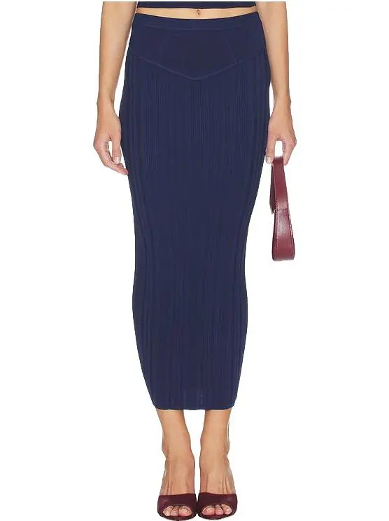 FLEUR DU MAL Three Way Rib Skirt - Midnight Navy