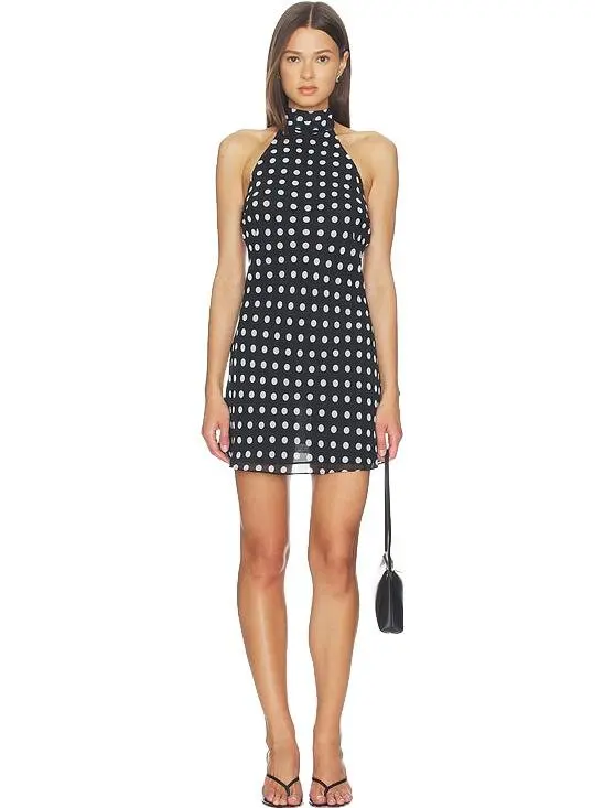 BELLA VENICE Piper Dress - Black And White Dot