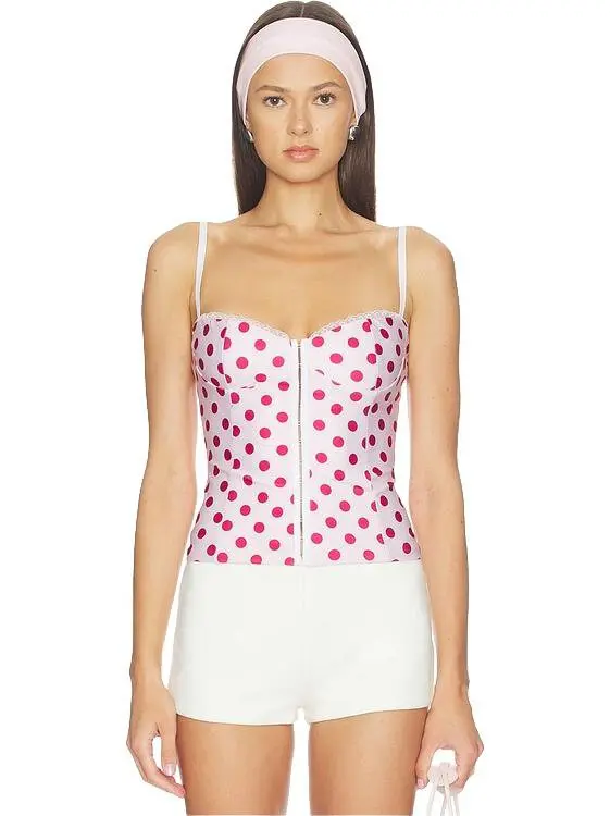 BELLA VENICE Caroline Corset - Red & White Dot