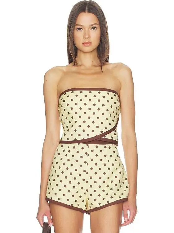 Posse Bowie Strapless Top - Vanilla & Chocolate