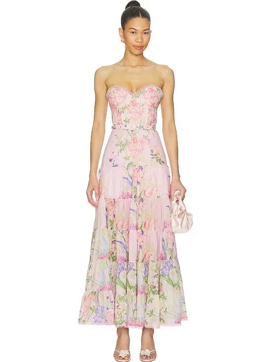 Charo Ruiz Ibiza Danny Long Dress - Pink Botanic