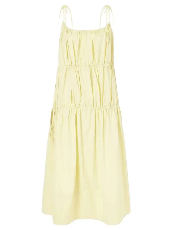LIBEROWE Ella Tiered Cotton And Silk-blend Midi Dress - Yellow