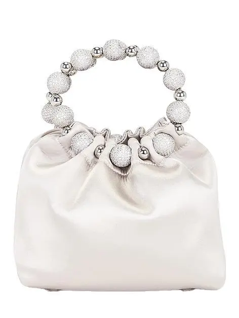 VERAFIED Diamond Embellished Handle Bag - Silver