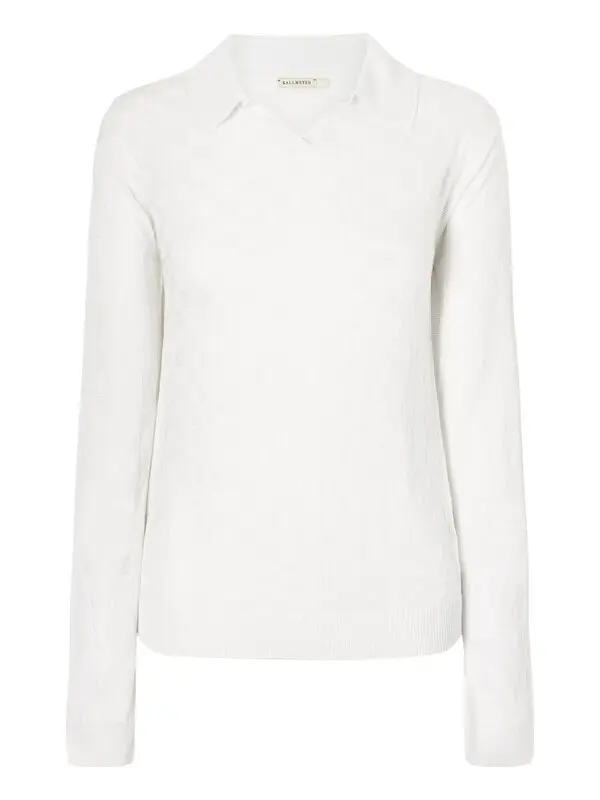 KALLMEYER Caleb Knitted Polo Sweater - White