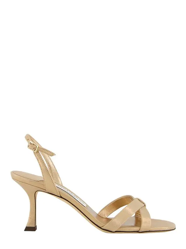 JIMMY CHOO Elsy 70 Suede Slingback Sandals - Gold