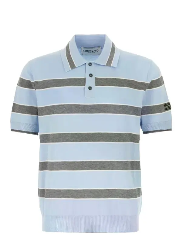 Iceberg Regular-fit Striped Cotton Polo Shirt - Blue