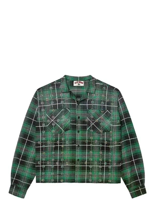 VALE FOREVER Grinch Gems Flannel Shirt - Green