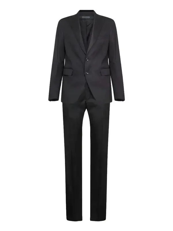 Tagliatore Logo-pin Wool Suit - Black