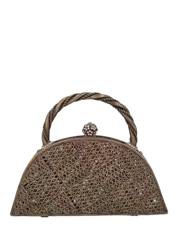 BOZART Crystal Embellished Tote Bag - Brown
