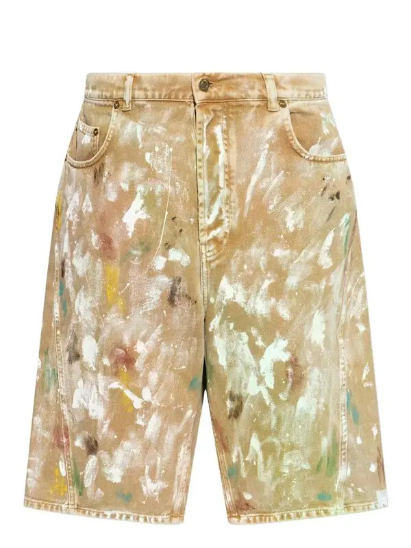 Moschino Paint Splatter Shorts - Neutrals