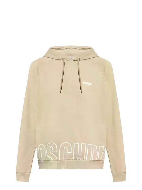 Moschino Graphic Cotton Hoodie - Neutrals