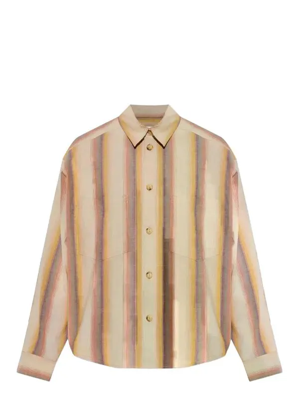 Isabel Marant Striped Shirt With Pockets - Neutrals
