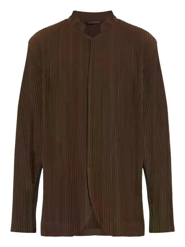 Issey Miyake Button Plissé Jacket - Brown
