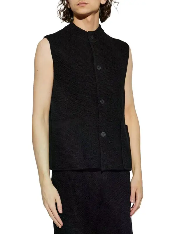 Issey Miyake Button Pocket Gilet - Black