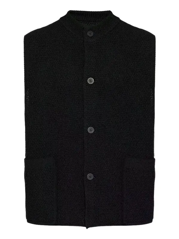 Issey Miyake Button Pocket Gilet - Black