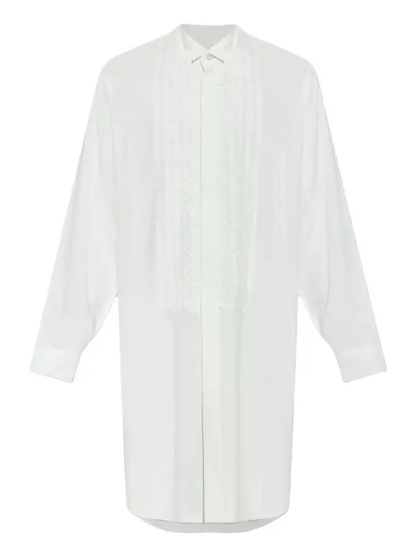 Issey Miyake Plissé Ruffled Shirt - White