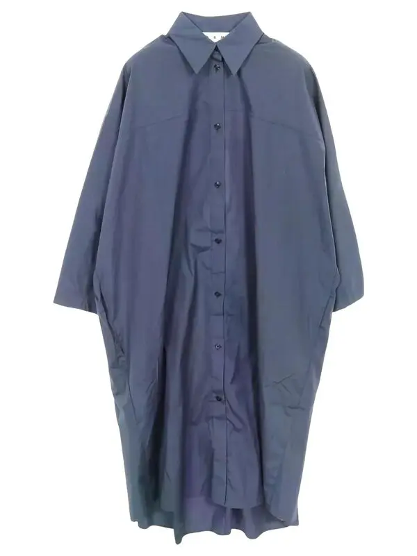 Marni 2010s Cotton Long-sleeve Shirt Midi Dress - Blue