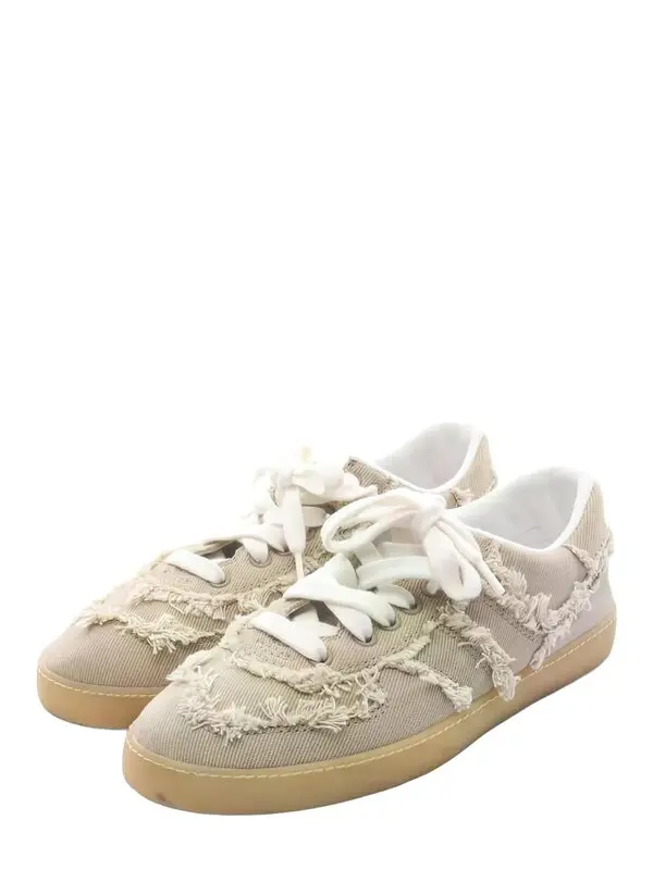 Miu Miu 2010s Fringed Cotton Sneakers - Neutrals
