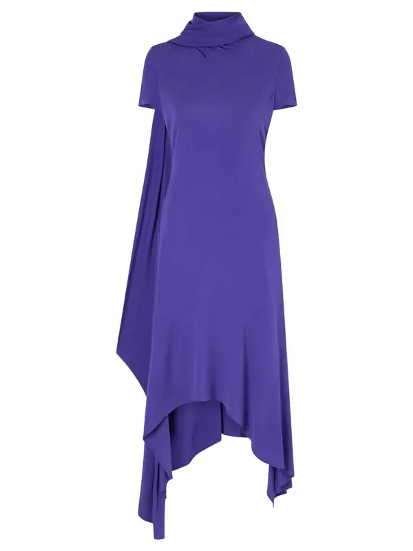 Acne Studios Tie-detailed Asymmetric Jersey Midi Dress - Purple