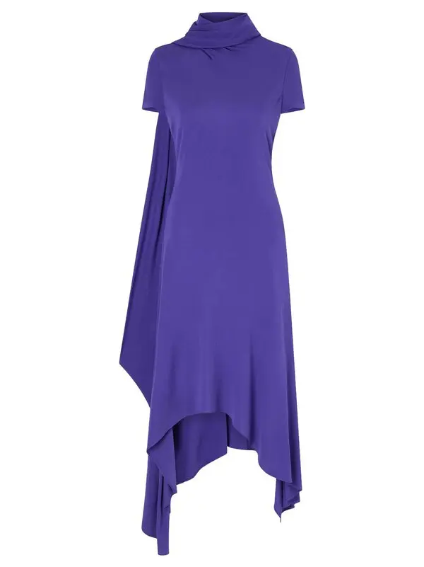 Acne Studios Tie-detailed Asymmetric Jersey Midi Dress - Purple