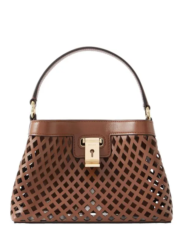 Bally Liv Mini Cut-out Leather Tote - Tan