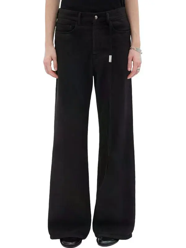 ANN DEMEULEMEESTER Wide Leg Five-pocket Jeans - Black