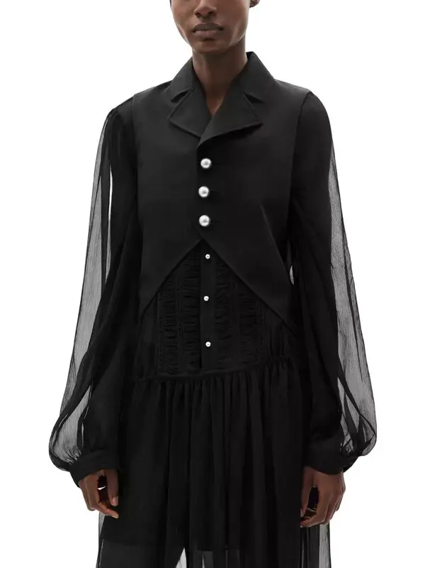 ANN DEMEULEMEESTER Lune Button Waistcoat - Black
