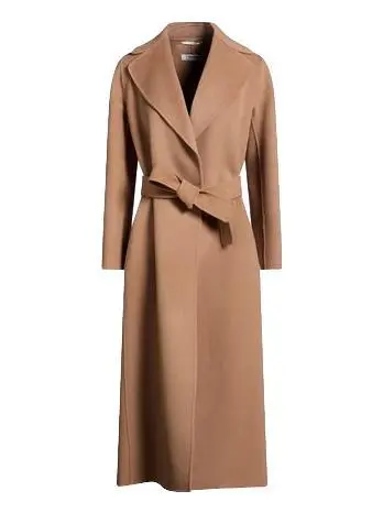 Max Mara Virgin Wool Belted Coat - Beige