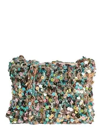 ROBERTO COLLINA Knitted Cross-body Bag With Sequins - Green