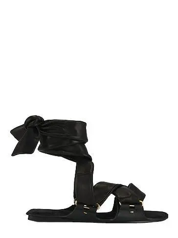 Khaite Boden Tie Flat Sandals - Black