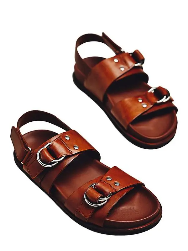 Grenson Dava Double-strap Buckle Sandals - Tan