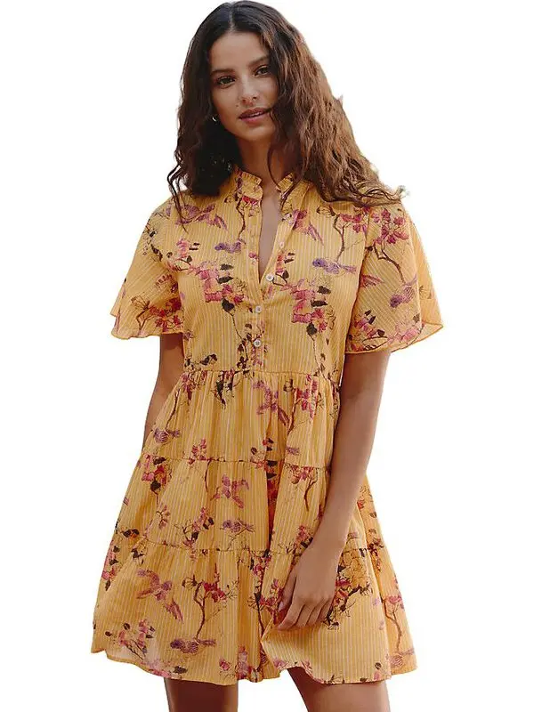 RO'S GARDEN Vibeka A-line Mini Dress - Fumiko Yellow