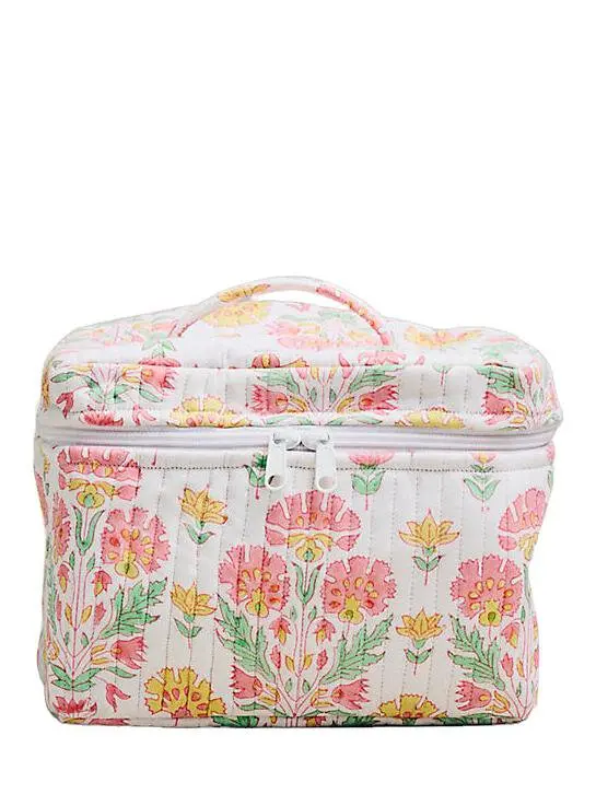 SZ BLOCKPRINTS Printed Toiletry Bag - Pink Floral