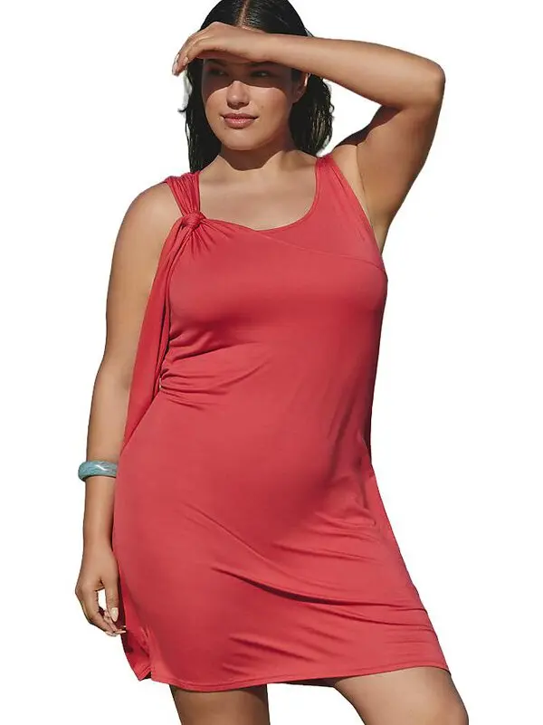 CELANDINE Ruched Slinky Mini Dress - Baked Apple