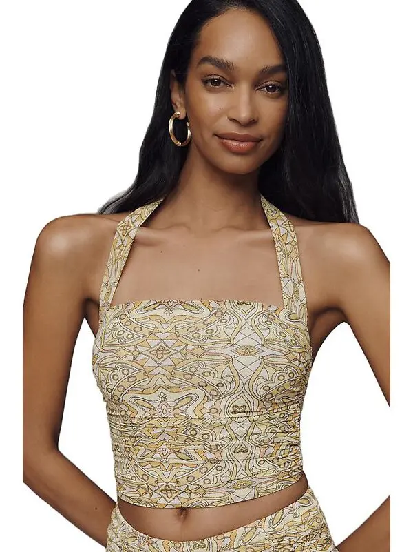 AFRM Aranya Mesh Halter Top - Sunlight Tile