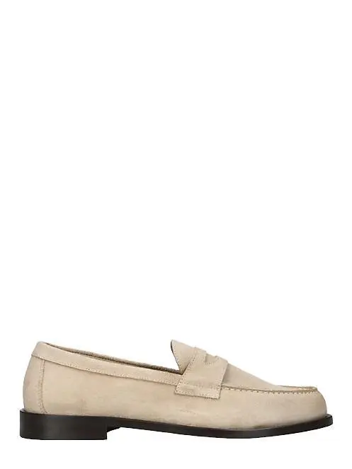 VINNY'S Bobbee Suede Loafers - Beige