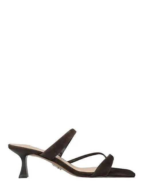Steve Madden Ajay Heeled Suede Sandals - Brown