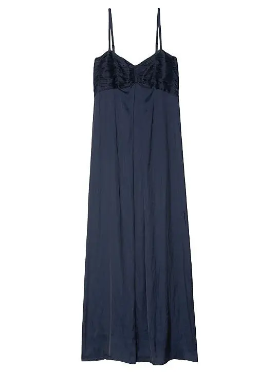 Zadig&Voltaire V-neck Satin Maxi Dress - Encre