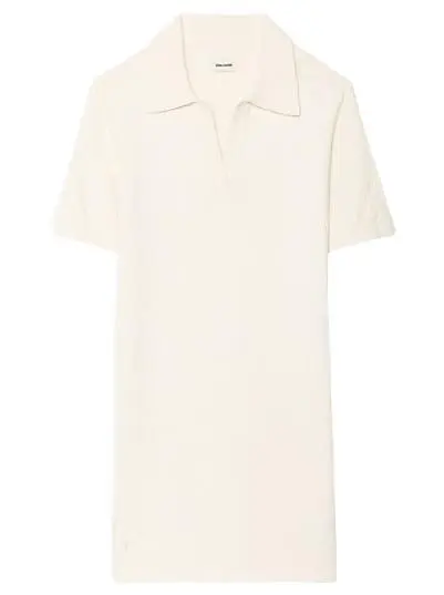 Zadig&Voltaire Lulu Polo-collar Knitted Mini Dress - Vanille