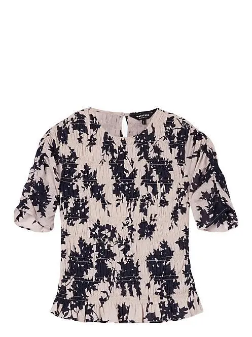 Whistles Floral-print Cotton Top - Cream
