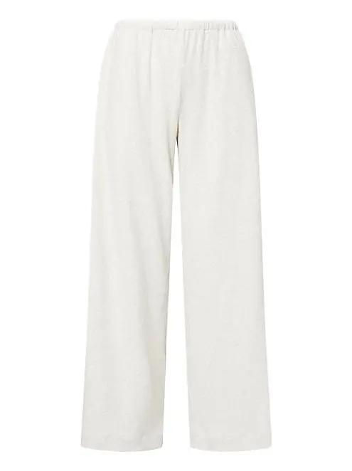 THE COUTURE CLUB Wide-leg Ribbed Cotton-jersey Jogging Bottoms - Grey