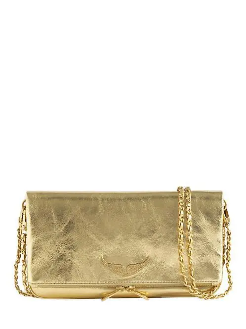 Zadig&Voltaire Leather Clutch Bag - Gold